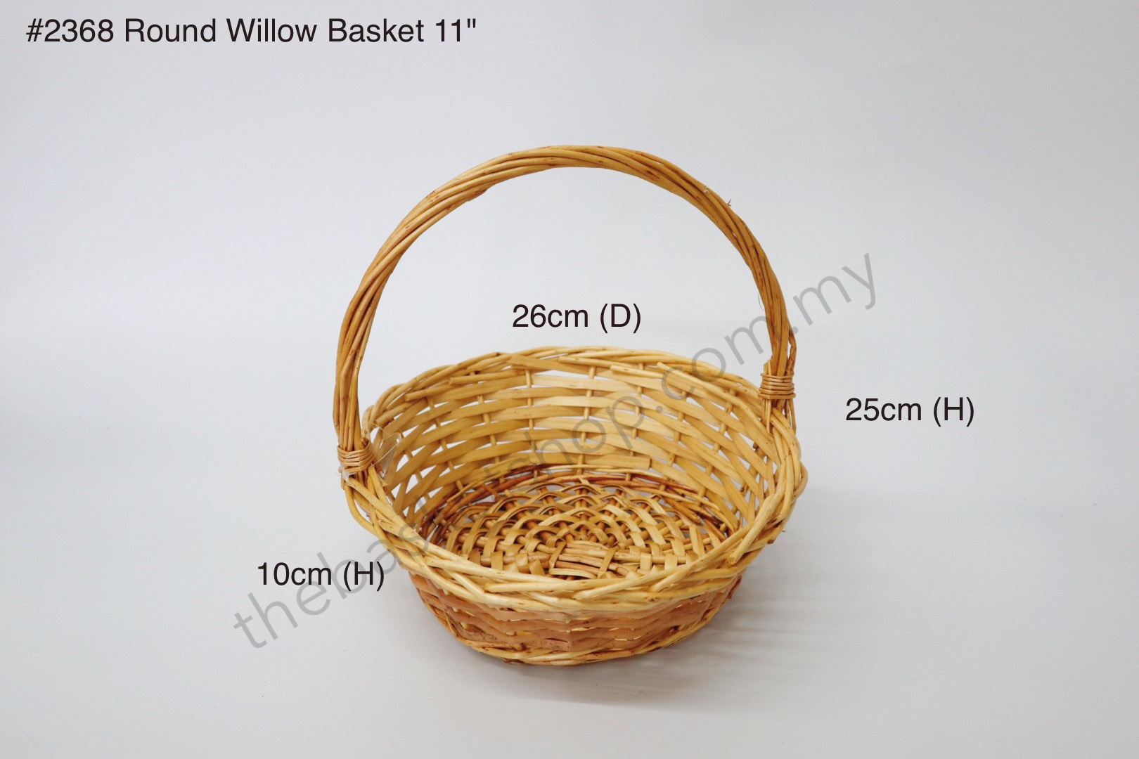 2368R11 Round Willow Basket 11" - Natural