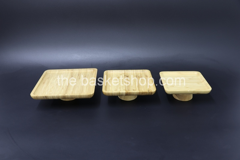 LC018 Square Bamboo Fruit Tray with Stand