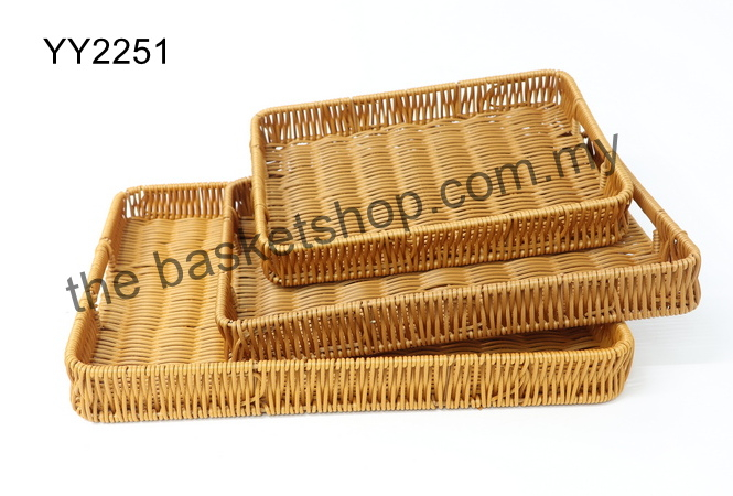 YY2251L/M/S Rectangle Synthetic Rattan Tray